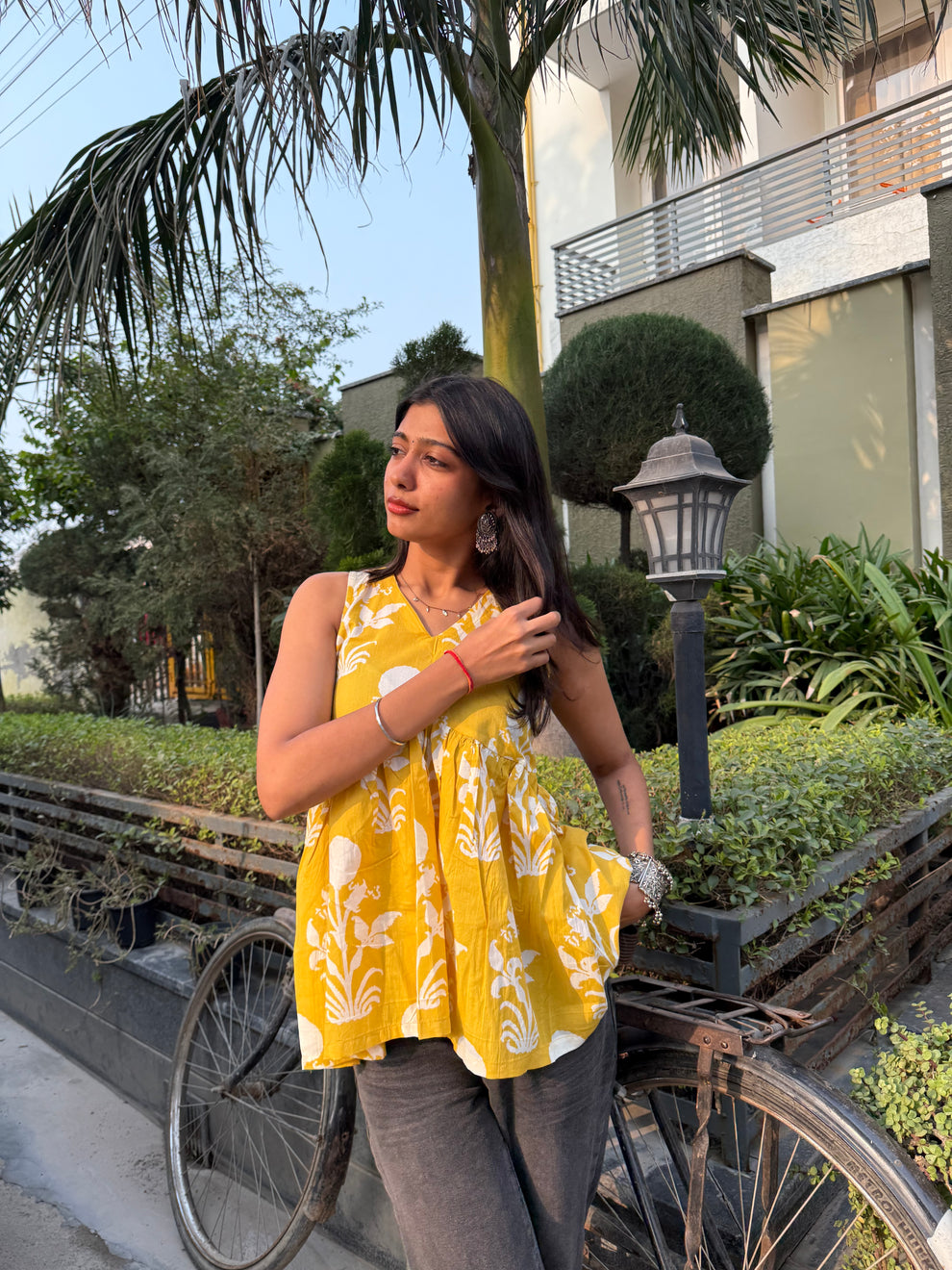 Punjabi Tadka Cut Flared Kurti - Evara – Evara Clothing