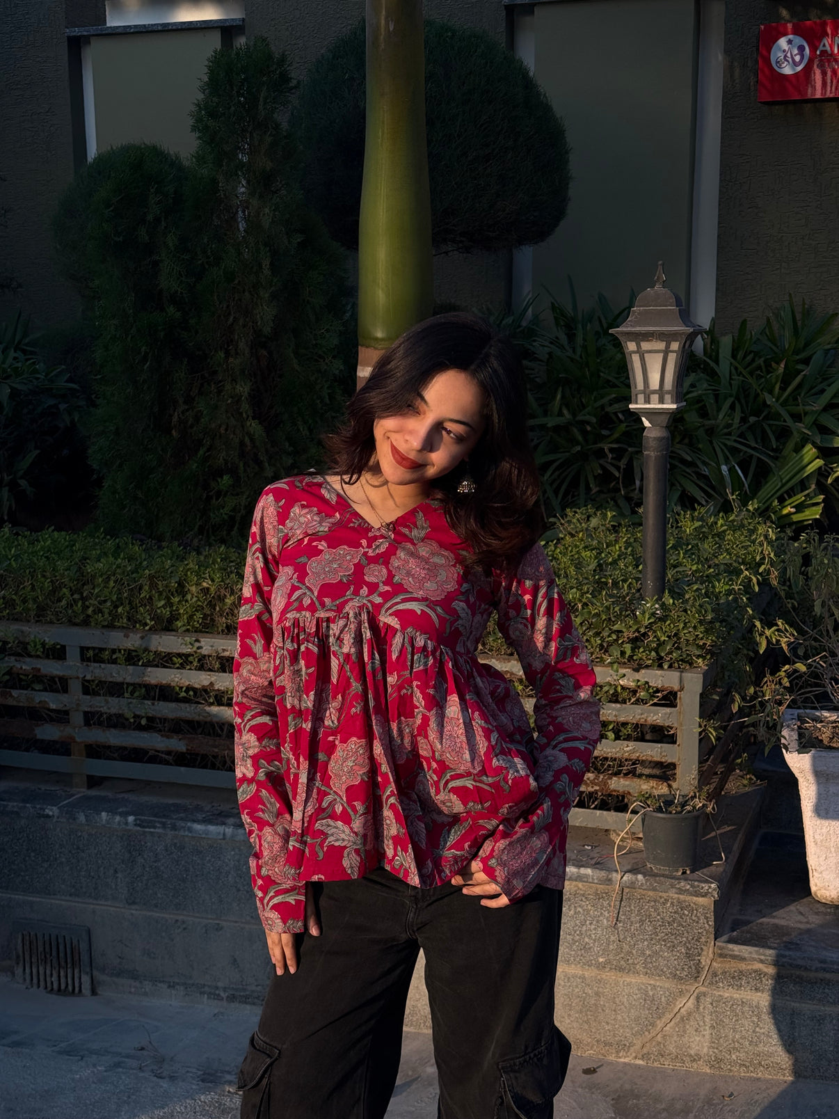 Ruh-e-Gulal Flared Kurti - Evara – Evara Clothing