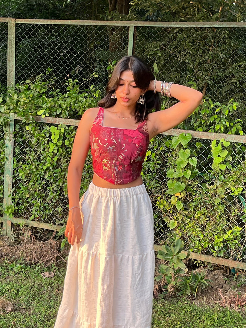 Red Muslin Corset - Evara – Evara Clothing