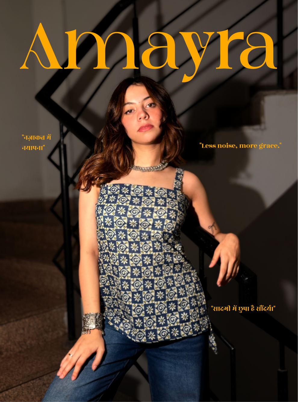 Amayra Short Kurti with Bottom Tassel by Evara | Evara Clothing